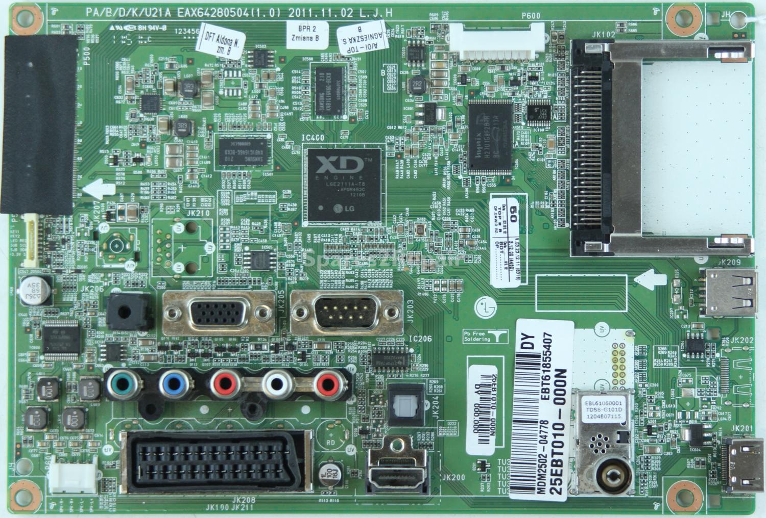 LG 42PA4500 - Main AV - EBT61855407 - EAX64280504(1.0) - PA/B/D/K/U21A ...